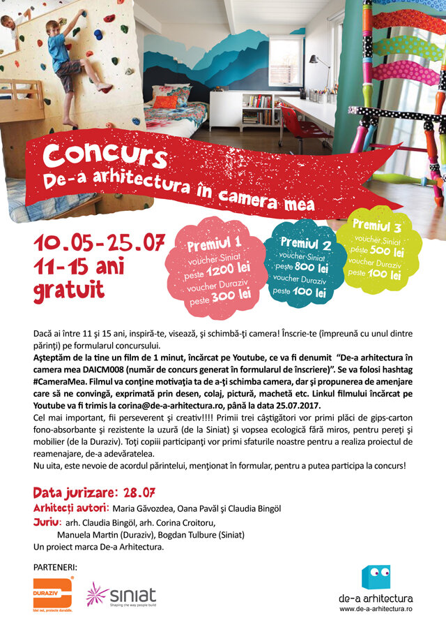„De-a arhitectura în camera mea” – concurs pentru copii creativi
